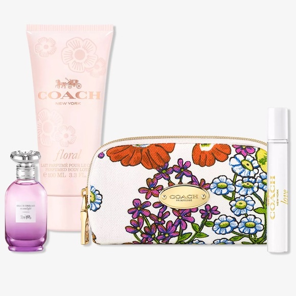 Coach | Other | Coach Floral Gift Set With Zippered Pouch | Poshmark